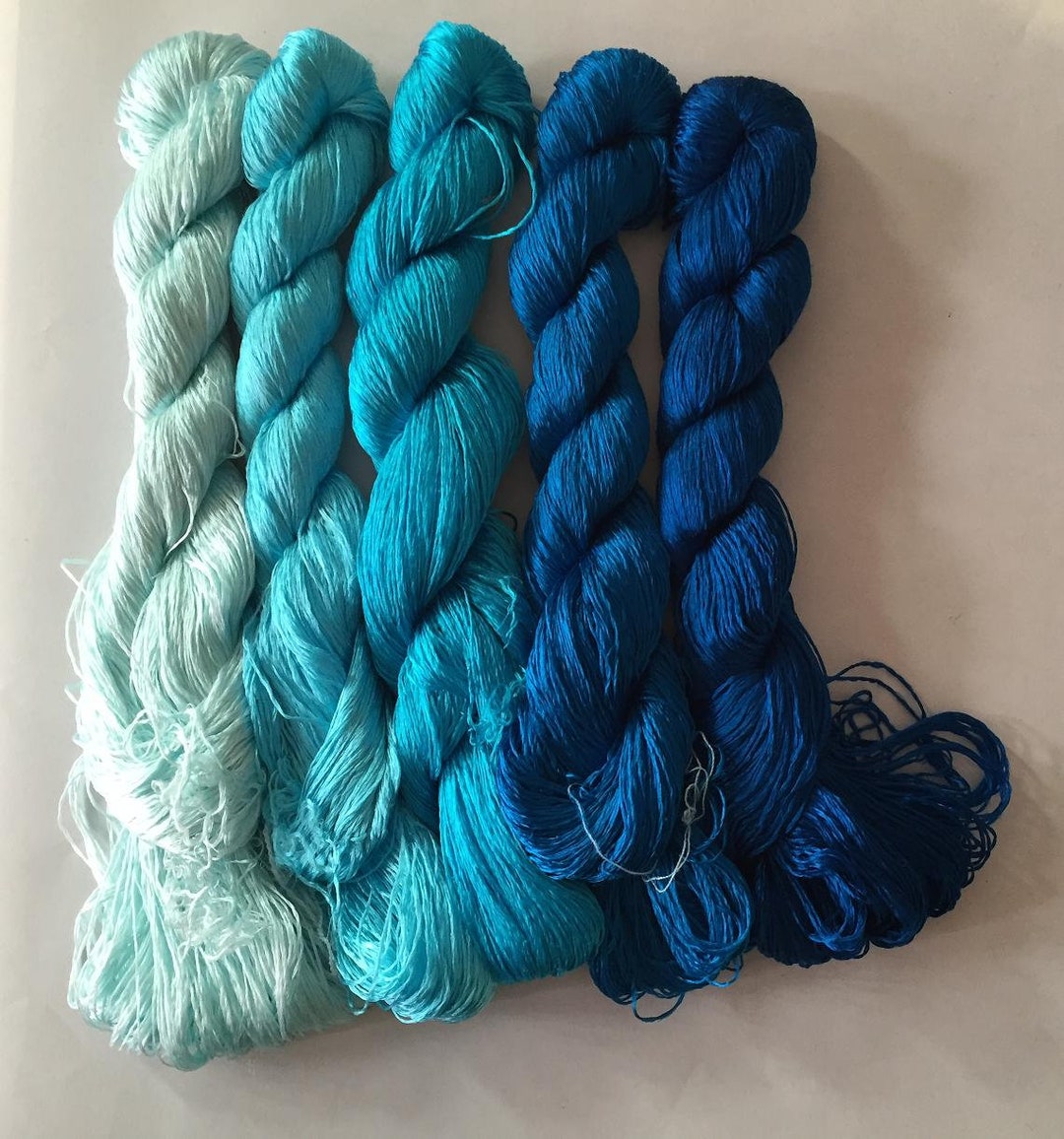 5 Skeins Hand-dyed 100% Natural Mulberry Silk Embroidery Floss Threads ...
