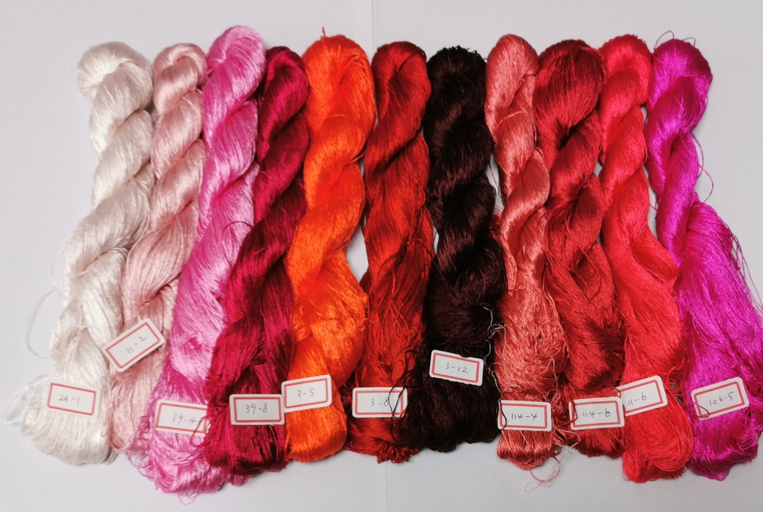 11 Skeins Mixed Colors Chinese Natural Mulberry Silk - Etsy