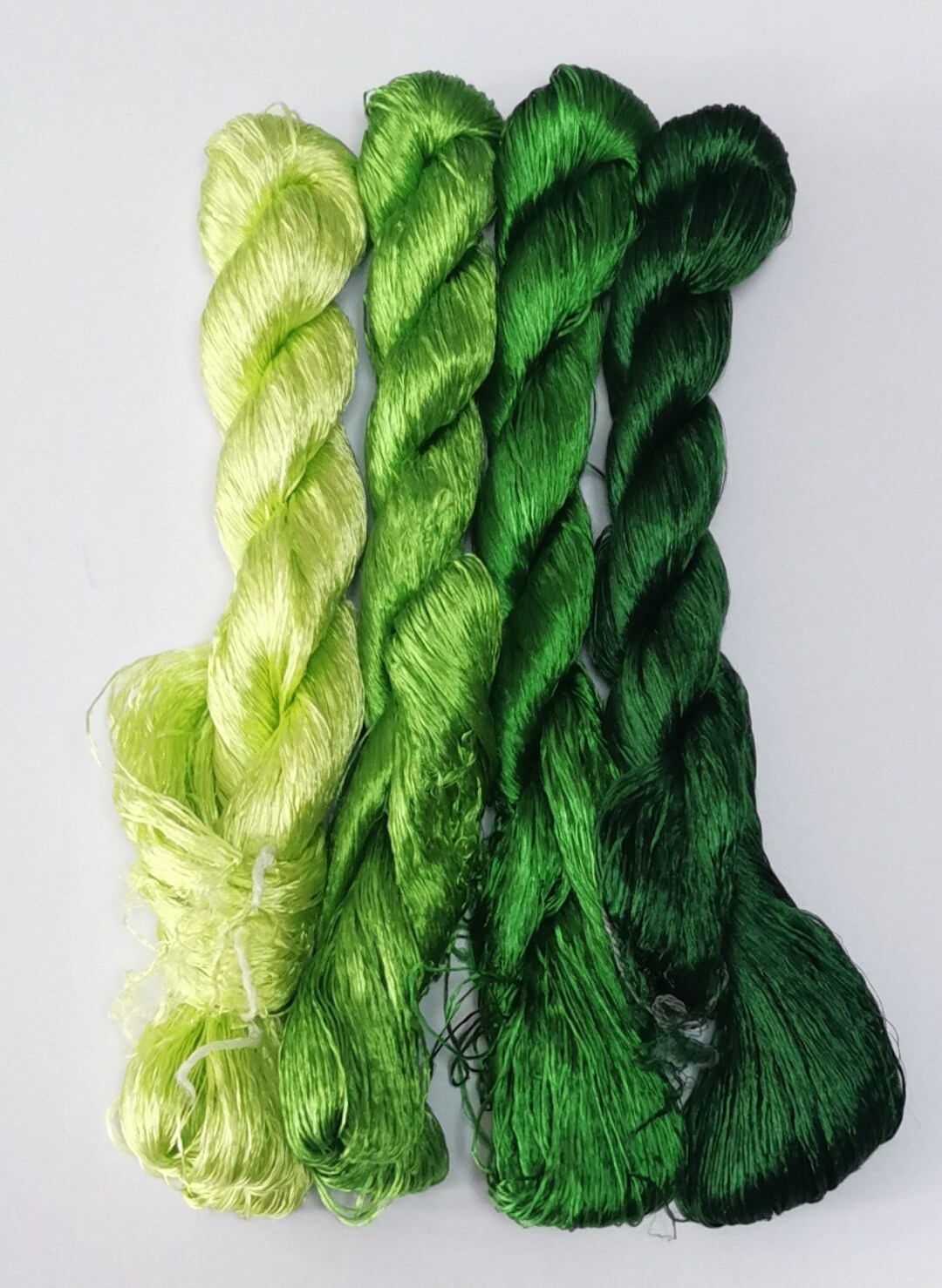 4 Skeins Untwisted Chinese Natural Mulberry Flat Silk Embroidery ...