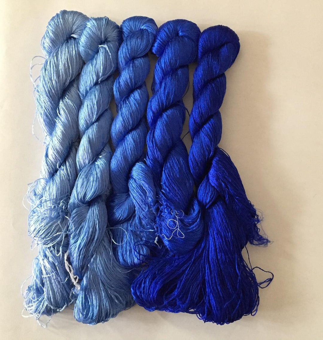 5 Skeins Hand-dyed 100% Natural Mulberry Silk Embroidery Floss Threads ...