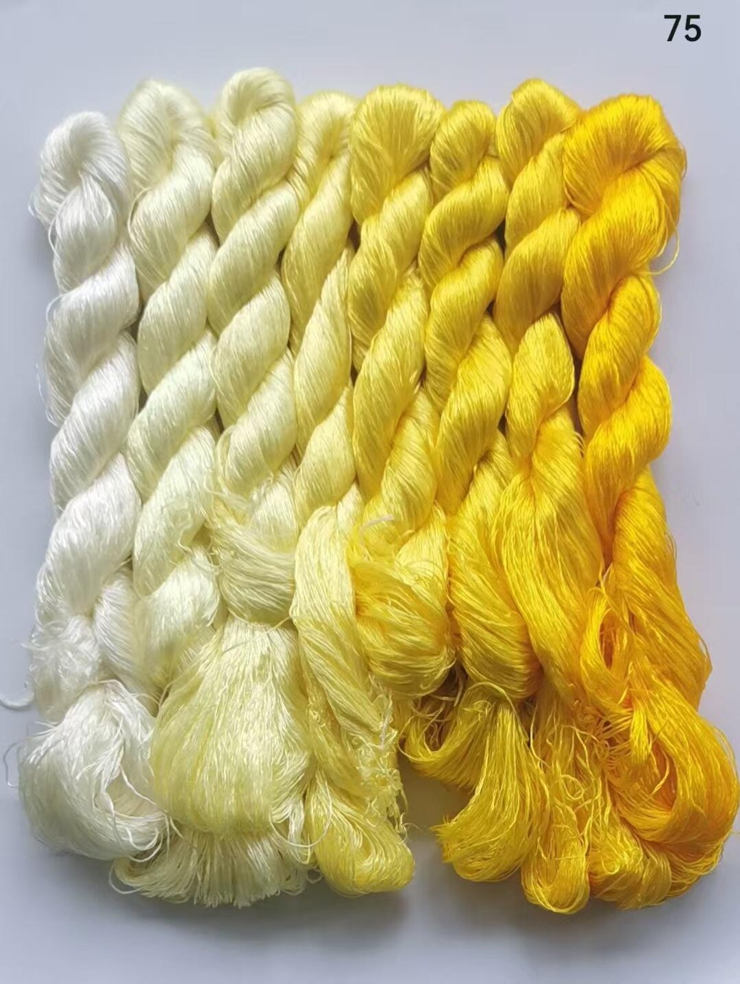 8 Skeins Chinese Natural Mulberry Silk Embroidery Threads Floss 440m ...