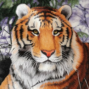 Fine Chinese Handmade Silk Embroidery Art Tiger Painting Wall Decor ...
