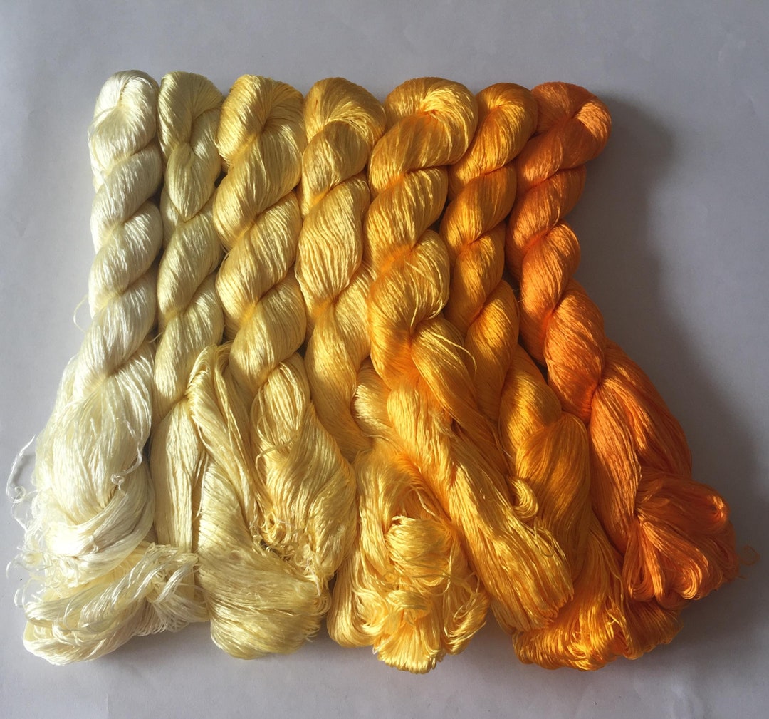 7 Skeins Chinese Natural Mulberry Silk Embroidery Threads - Etsy