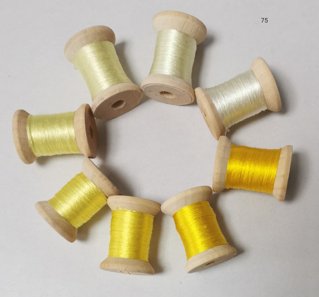 8 Spools Natural Mulberry Silk Embroidery Threads Floss DIY Craft 75 ...