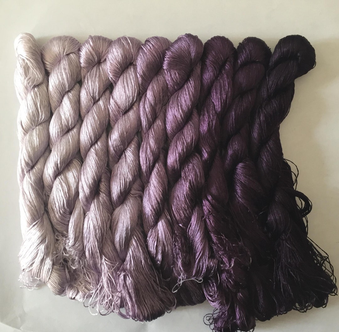 9 Skeins Chinese Natural Mulberry Silk Embroidery Threads Floss 440m ...