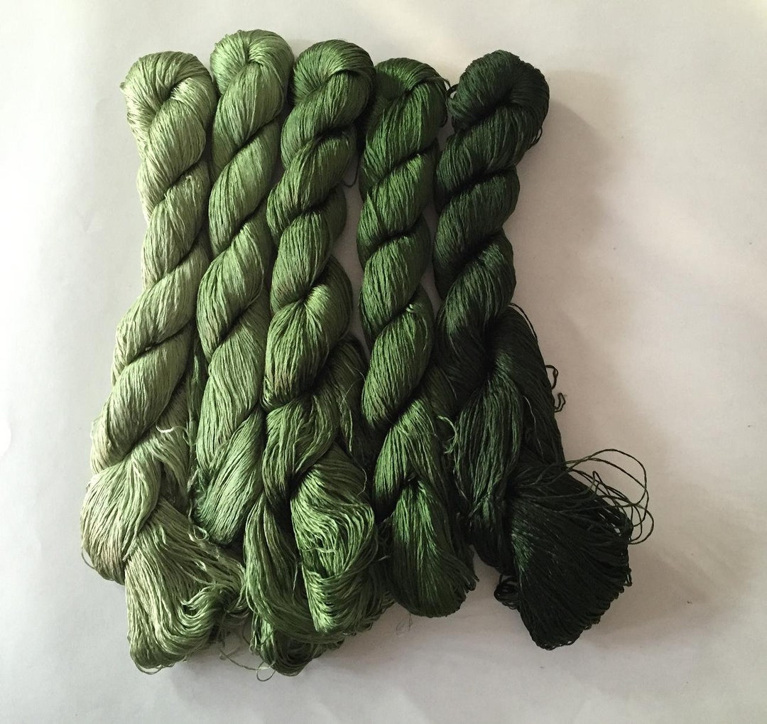 5 Skeins Hand-dyed 100% Natural Mulberry Silk Embroidery Floss Threads ...