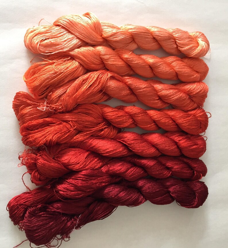 7 Skeins Chinese Natural Mulberry Silk Embroidery Threads - Etsy