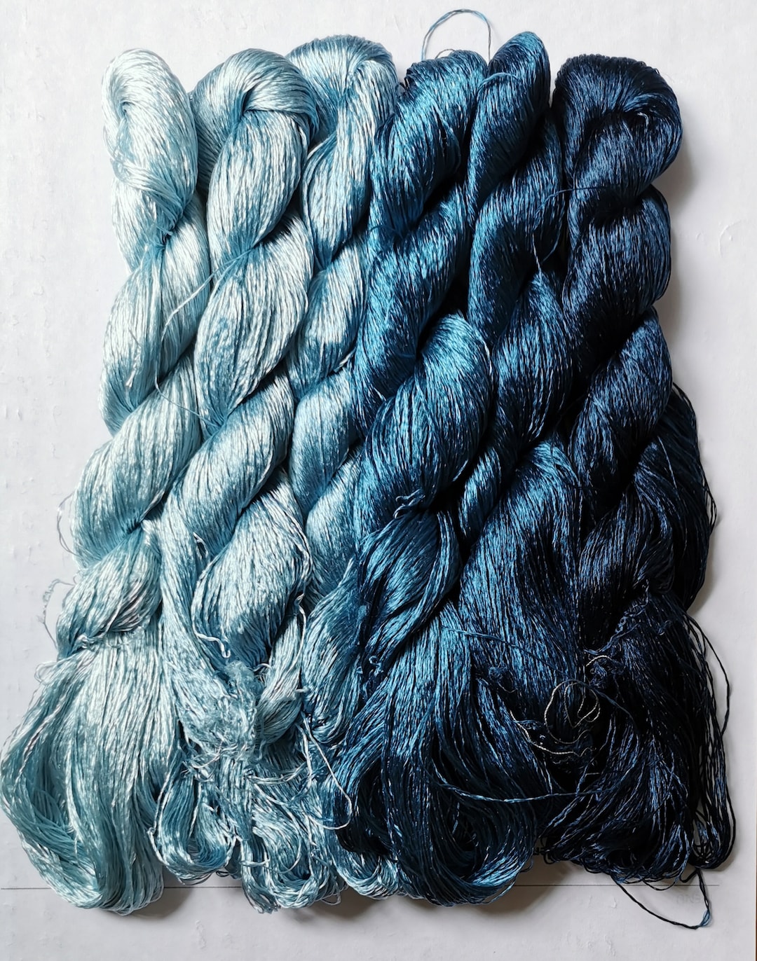 6 Skeins Chinese Natural Mulberry Silk Embroidery Threads Floss 440m ...