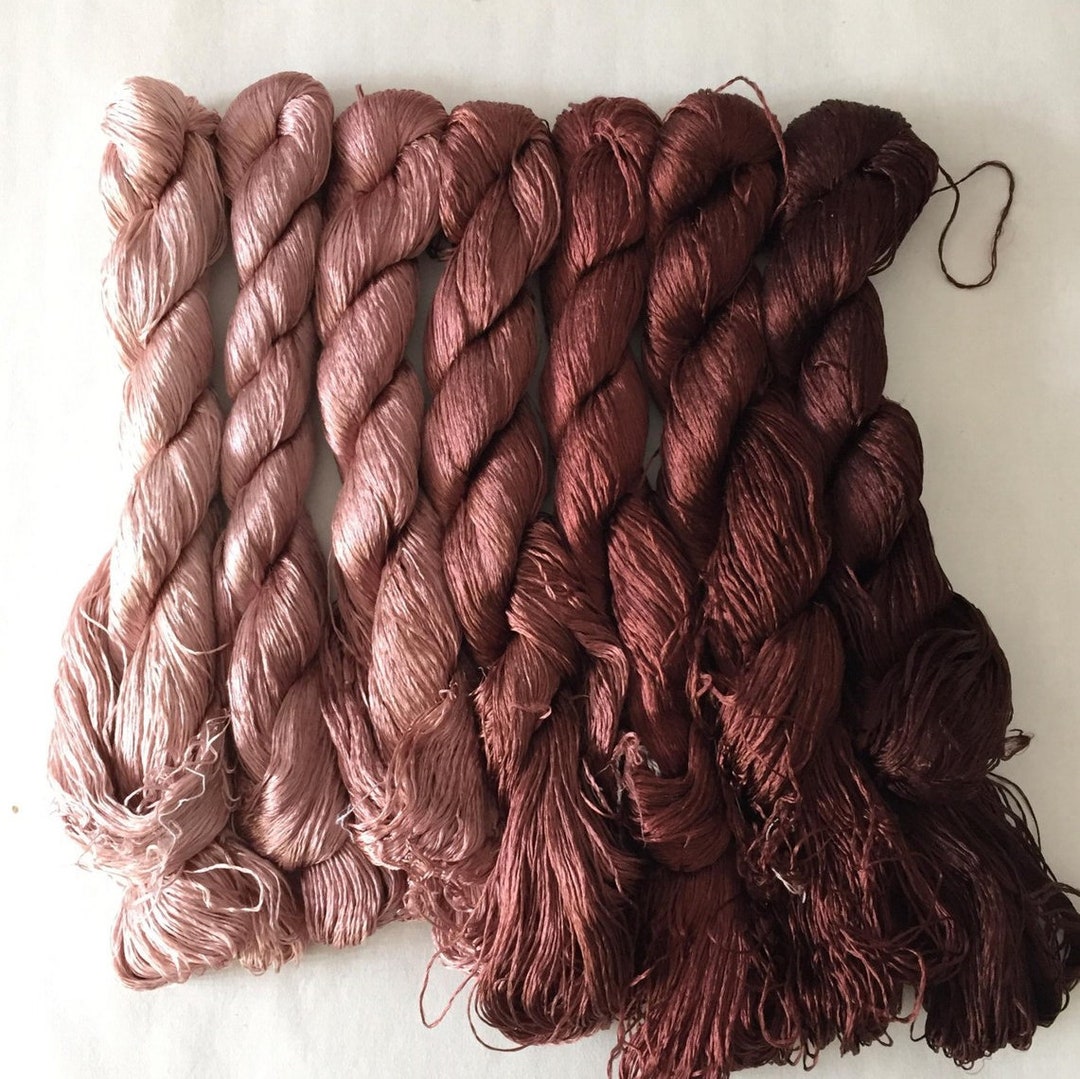 7 Skeins Chinese Natural Mulberry Silk Embroidery Threads Floss 440m ...