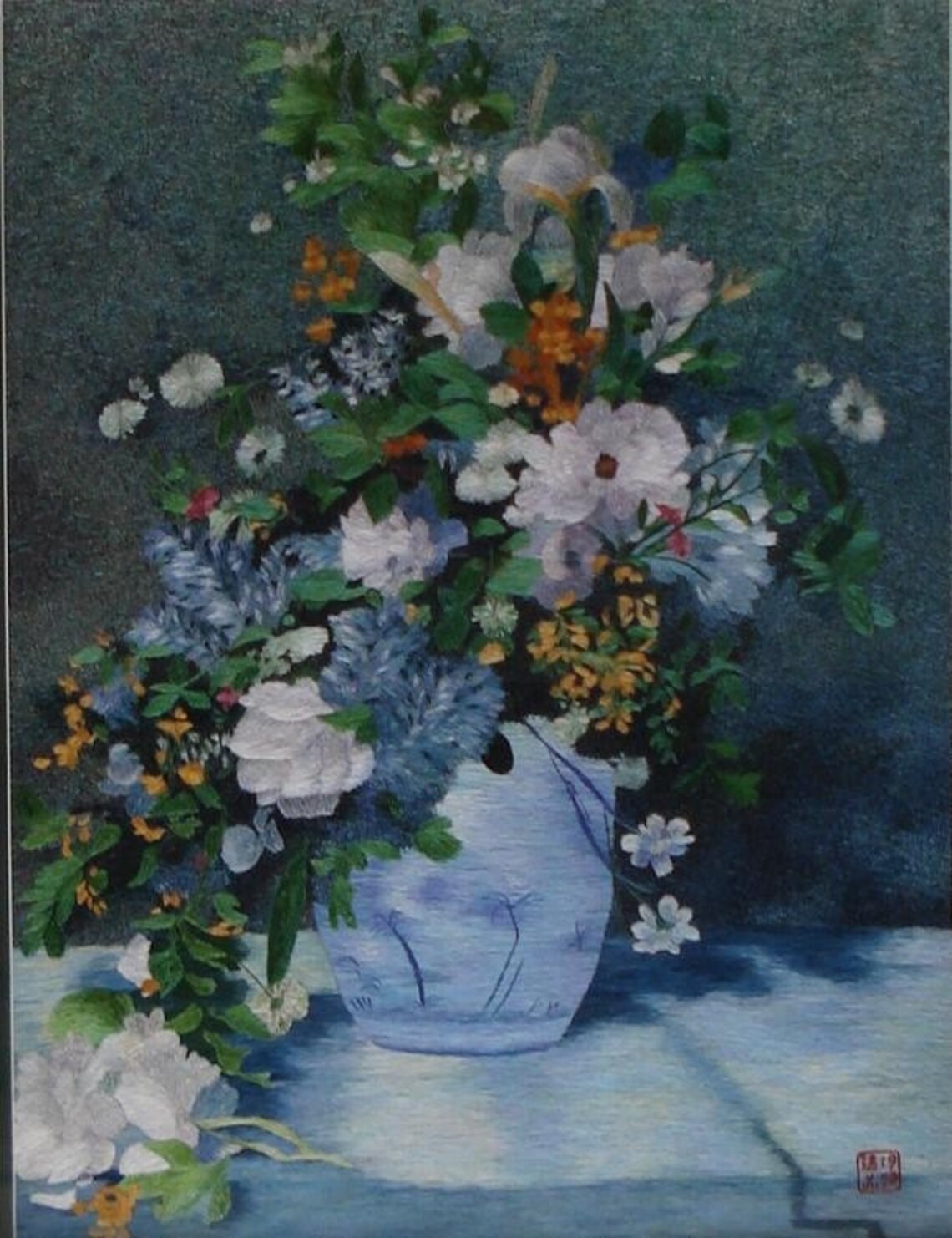 Chinese Suzhou Handmade Silk Embroidery Still Life Flowers - Etsy