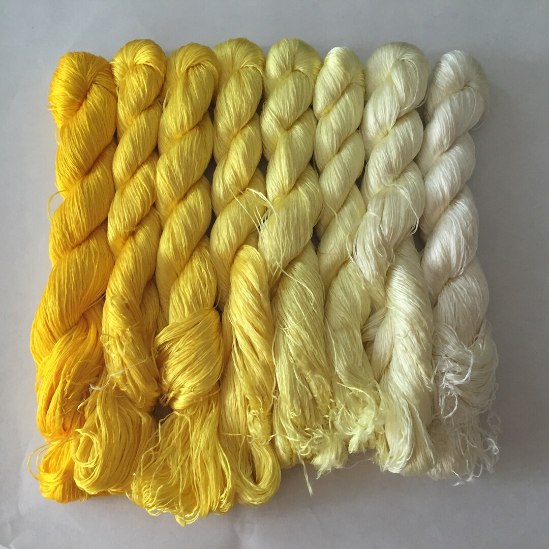 8 Skeins Chinese Natural Mulberry Silk Embroidery Threads Floss 440m ...