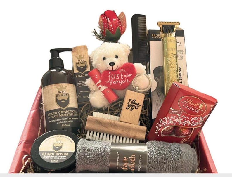 Personalised Men’s Beard Grooming Gift Box for Him. Valentine’s Day ...