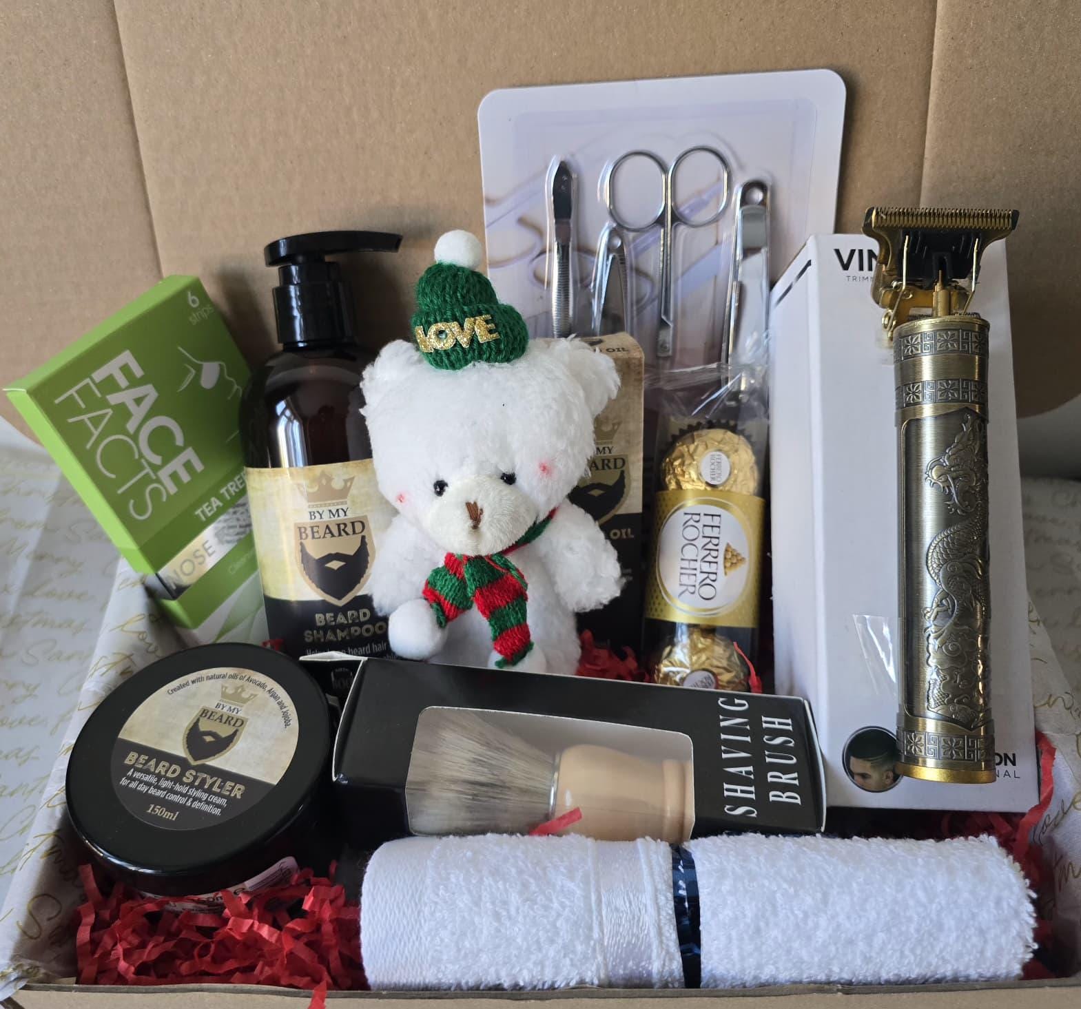 Personalised Chrismtas Luxury Mens Beard Grooming Gift Set Trimmer, Oil ...