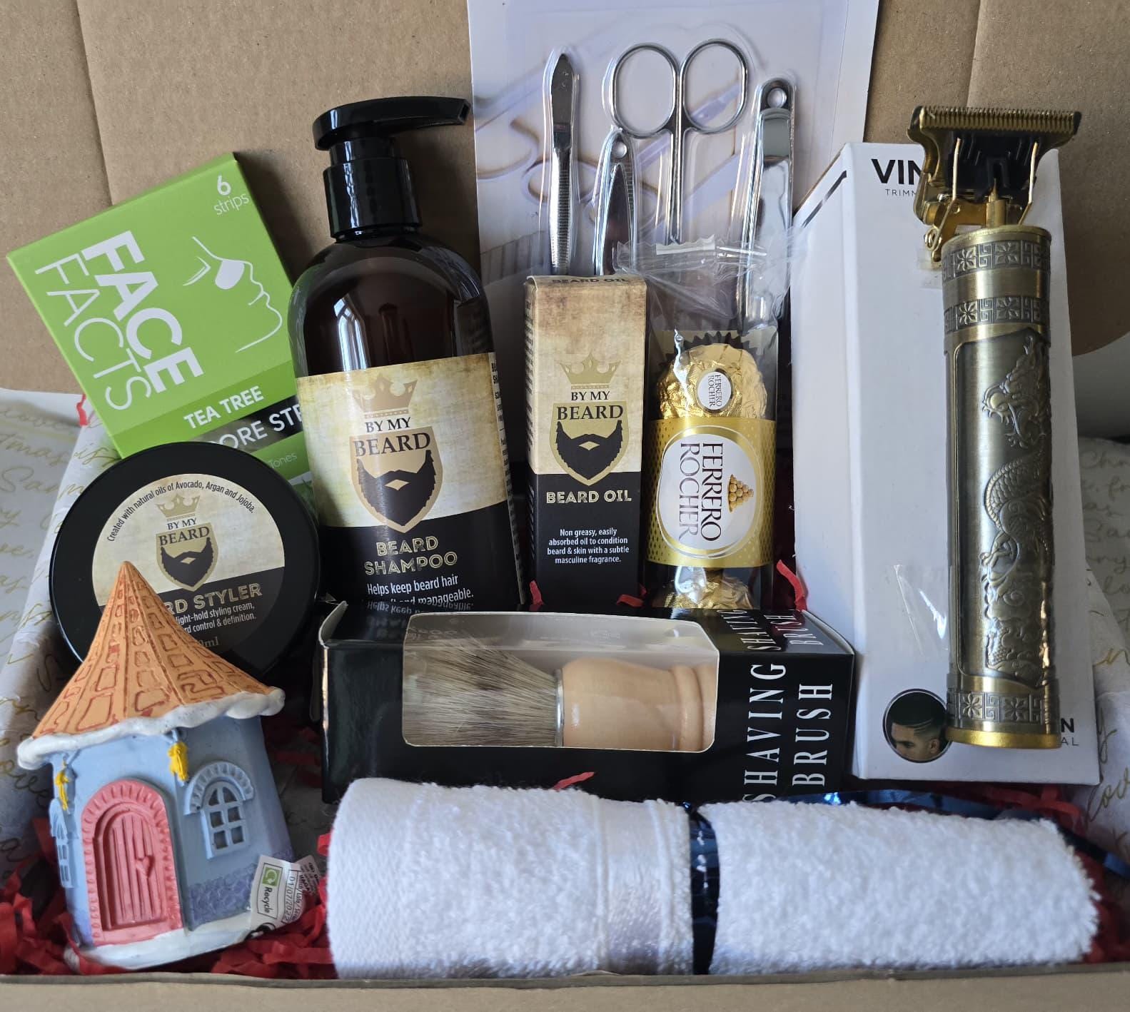 Personalised Chrismtas Luxury Mens Beard Grooming Gift Set Trimmer, Oil ...