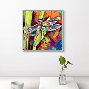 Dragonfly | Acrylic Painting on 8x8 Wooden Board. - Etsy