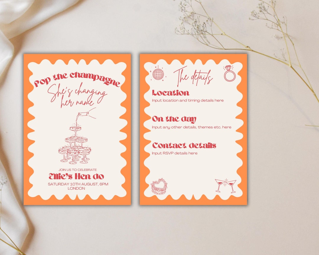 Printable Digital Hen Do Invitation | Editable & Instant Download - Etsy