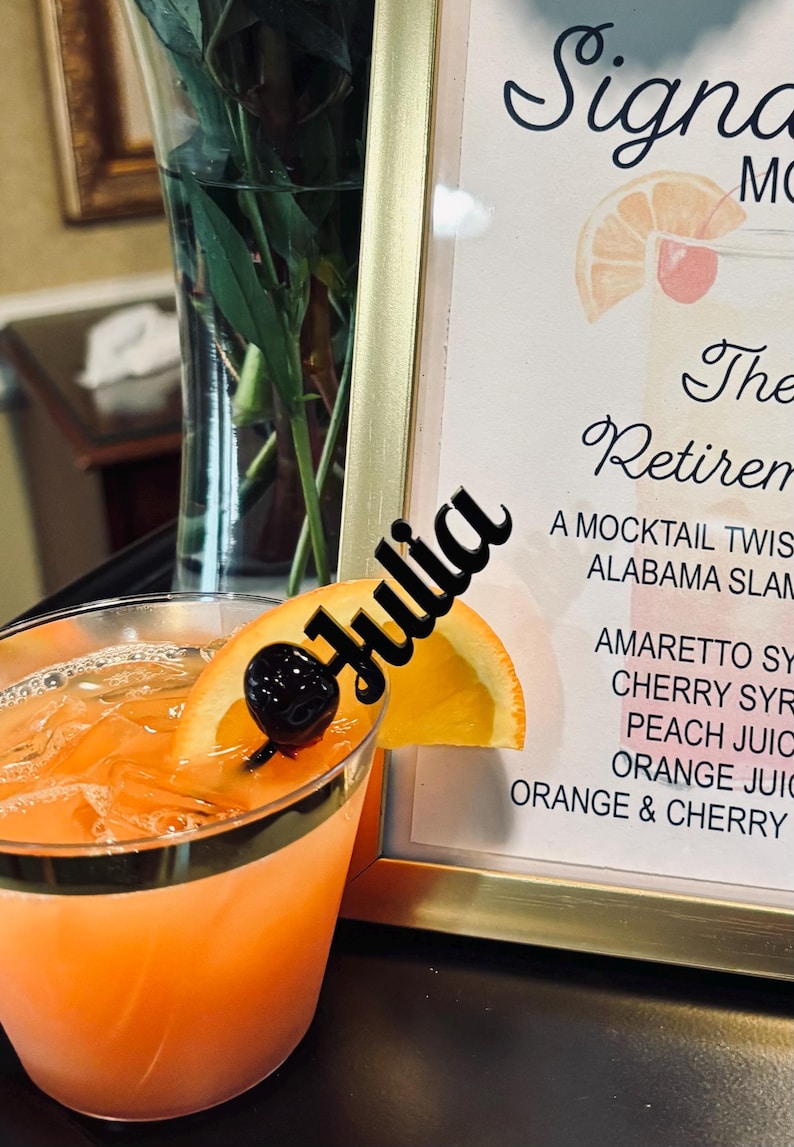 Personalized Acrylic Cocktail or Sandwhich Picks, Custom Drink Stirrers ...