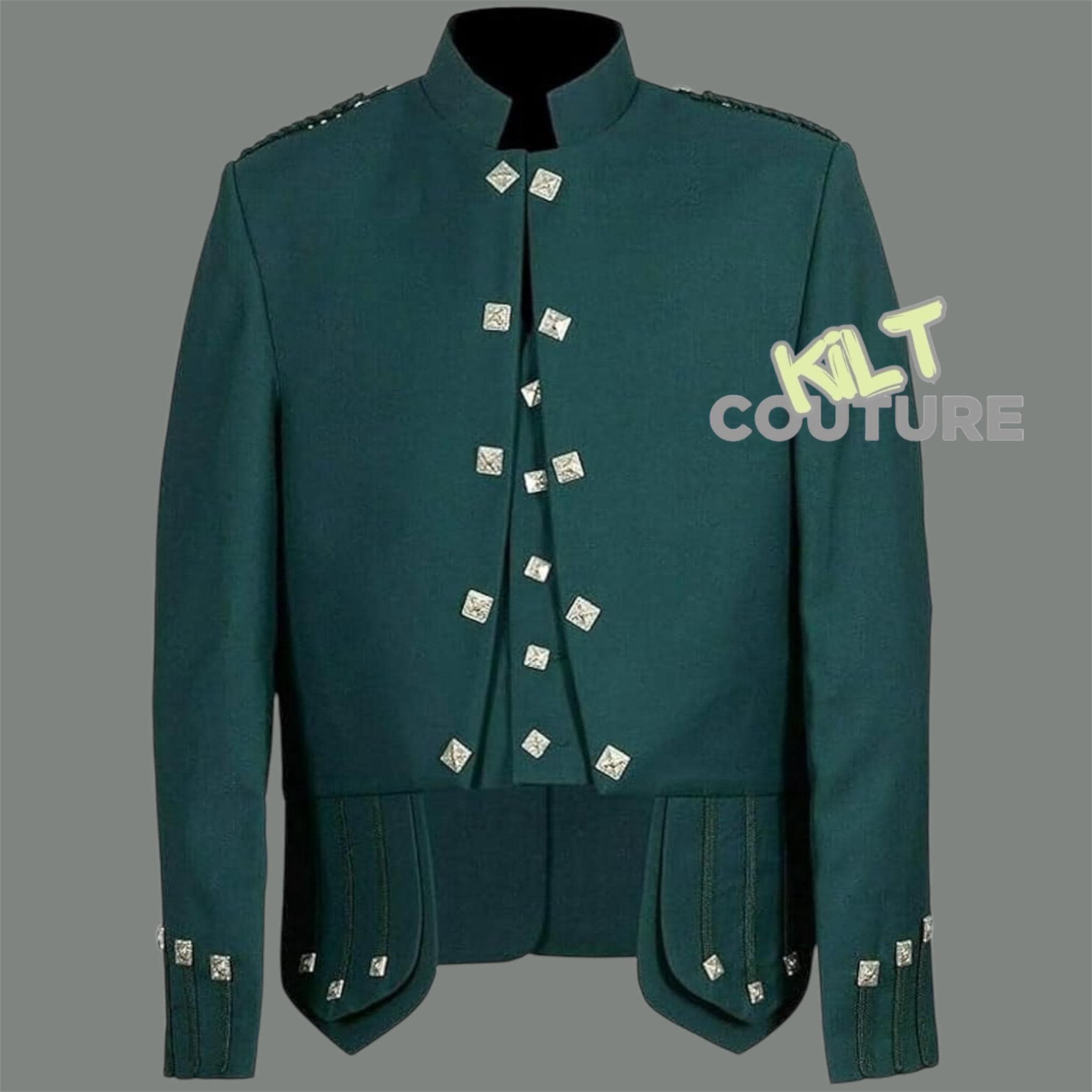 Scottish Green Sheriffmuir Doublet Kilt Jacket With Vest Green Military ...