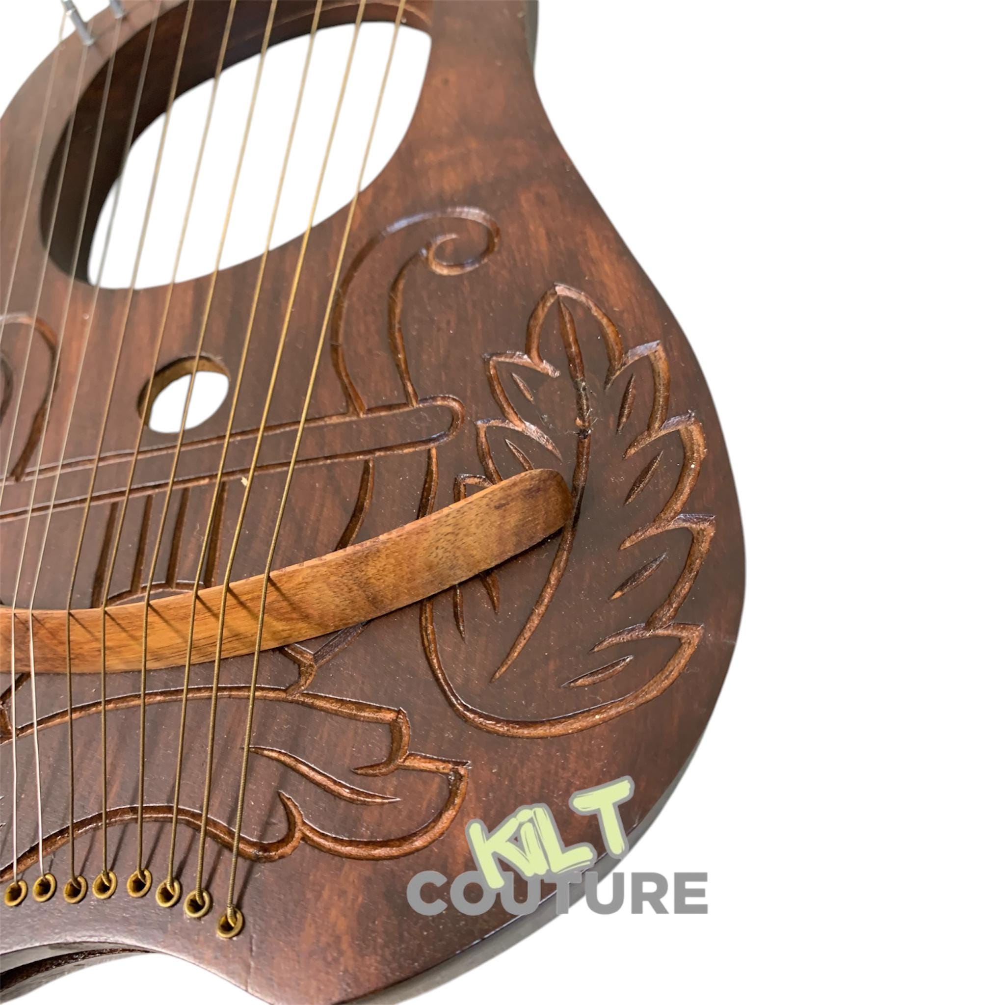Irish Harp Engraved Design Lyre Harp Rosewood 10 Strings Lyre Harp With ...