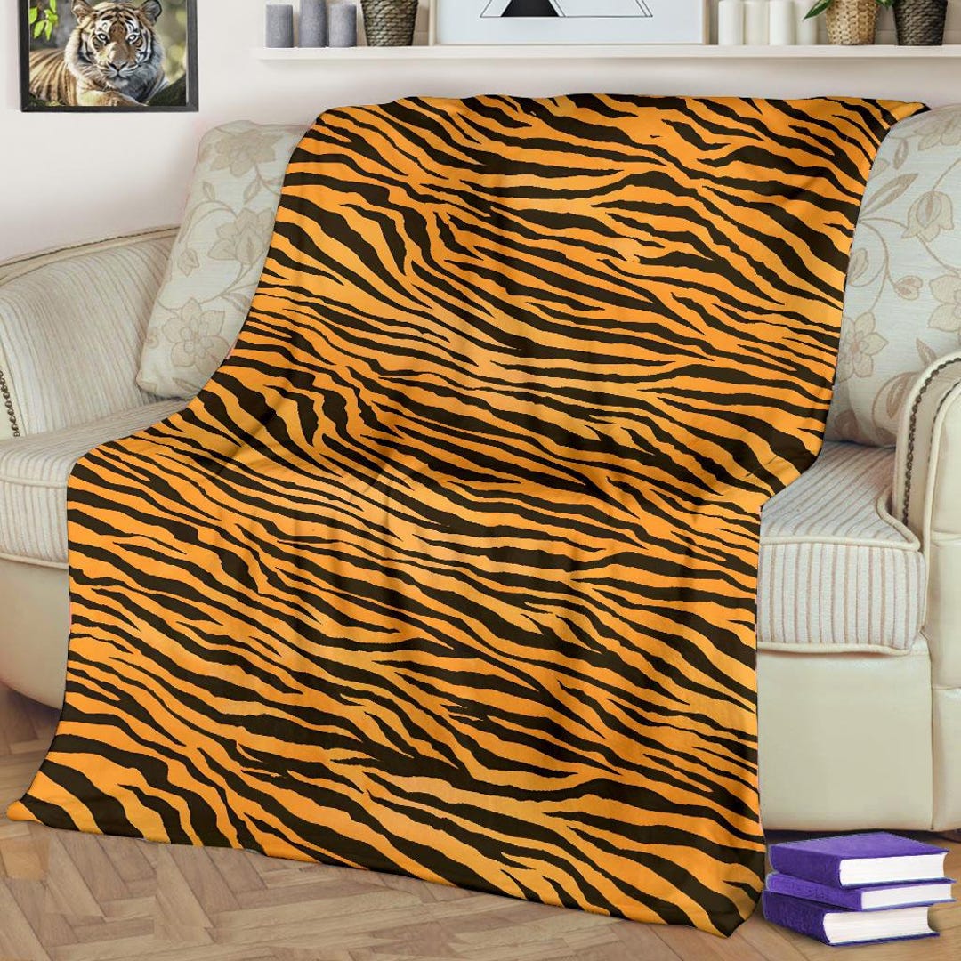 Tiger Print Blanket | Tiger Stripe Blanket | Tiger Print Throw | Tiger ...