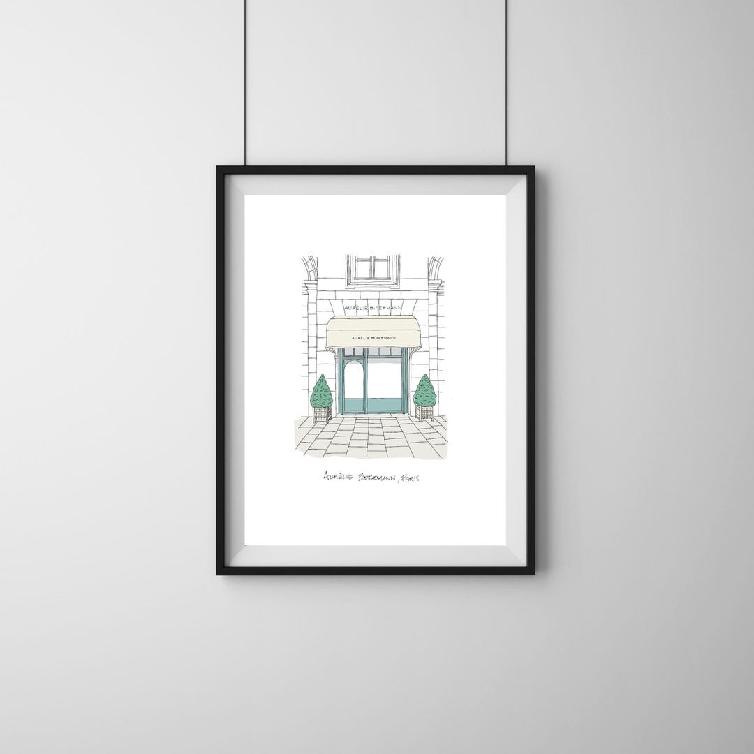 Shop Front Illustration Printable Line Art, Architectural Illustration ...