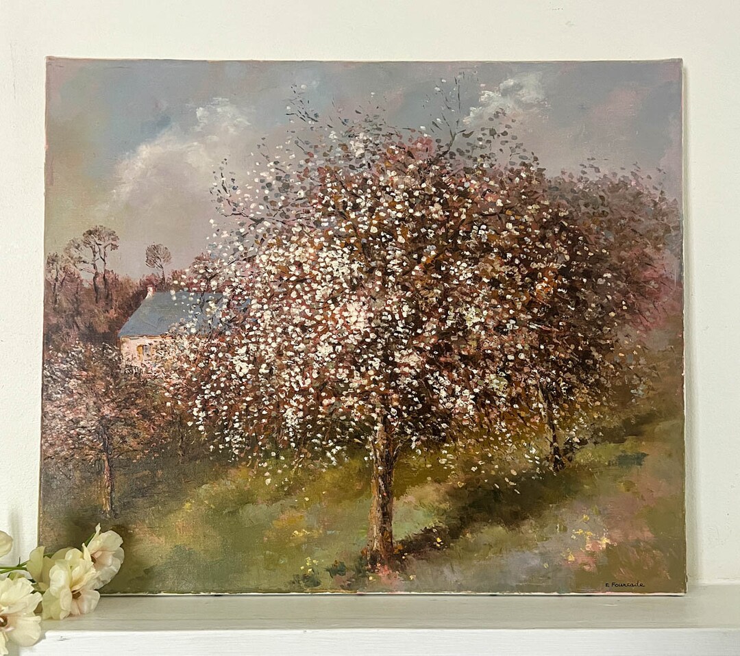 Early 1900s French Apple Tree Oil Painting, Salon D' Hiver - Etsy