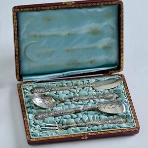 19th C. Antique French Minerva Silver 4 Piece Boxed Serving Set - Etsy