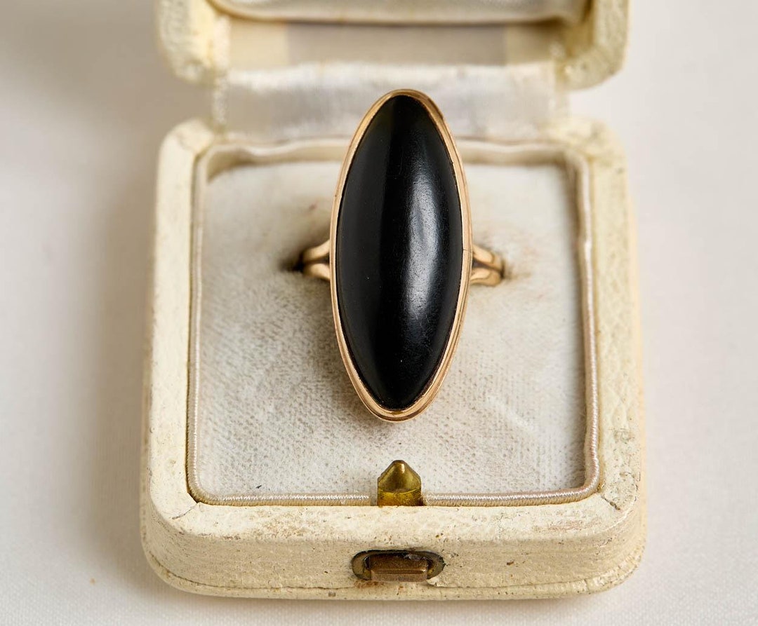 Victorian 14K Gold Onyx Ring - Etsy