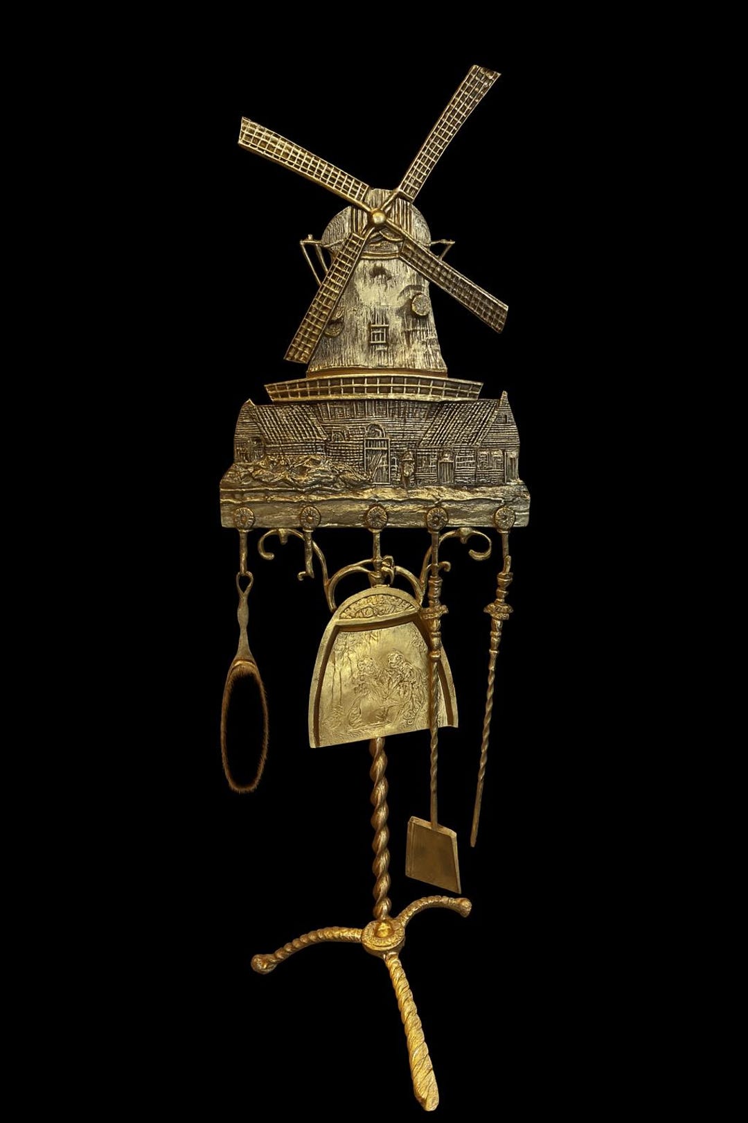 Solid Brass Windmill Fireplace Tool Set Vintage Dutch Hearth Decor - Etsy