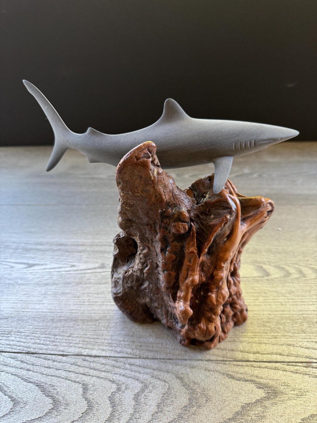 John Perry Nautical SHARK Sculpture Coastal Art Driftwood Vintage ...