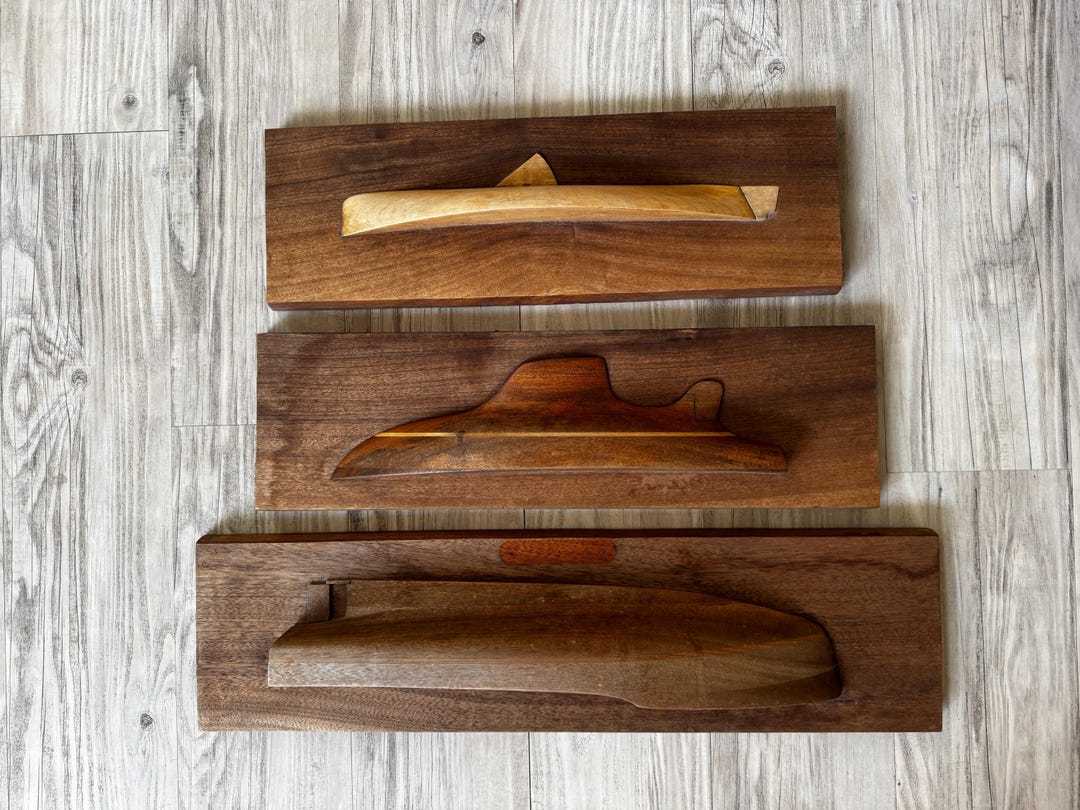Hand-carved Wooden Half-hull Boat Models – Set of 3 by Nova Scotia ...
