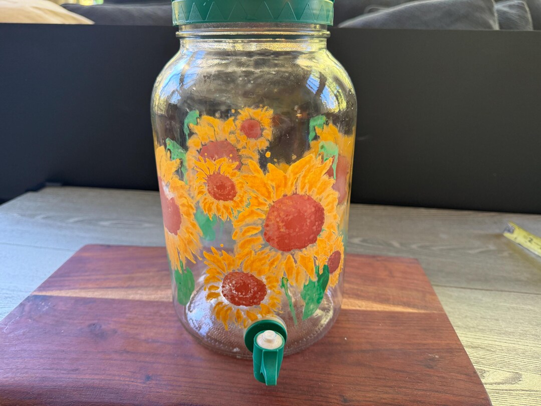 SUNFLOWER Vintage SUN TEA Jar Iced Tea - K - Etsy