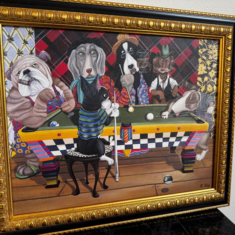 Dogs Playing Pool - Etsy