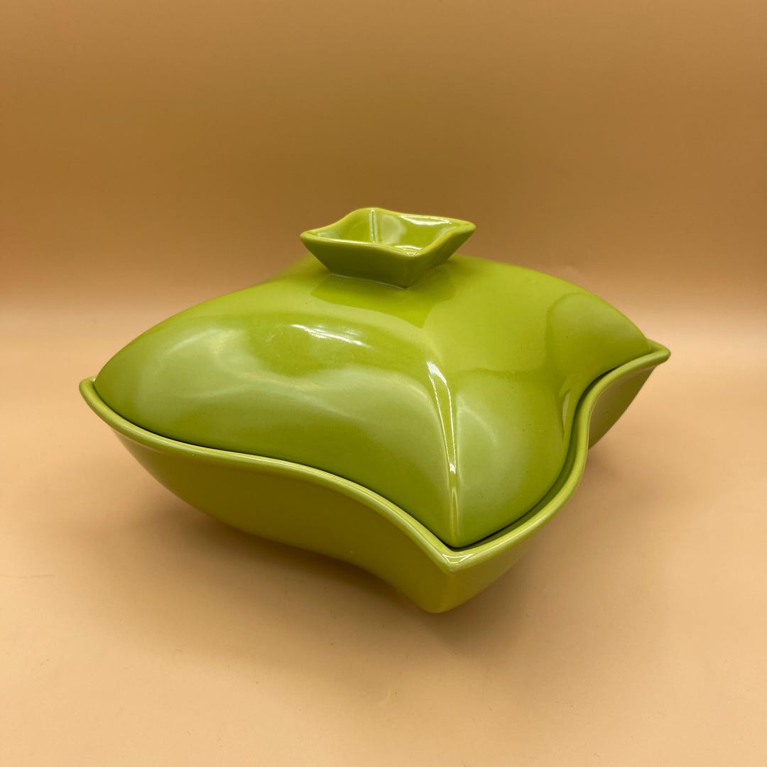 Mid Century Modern Avocado Green Baking Chafing Dish Godinger Covered ...