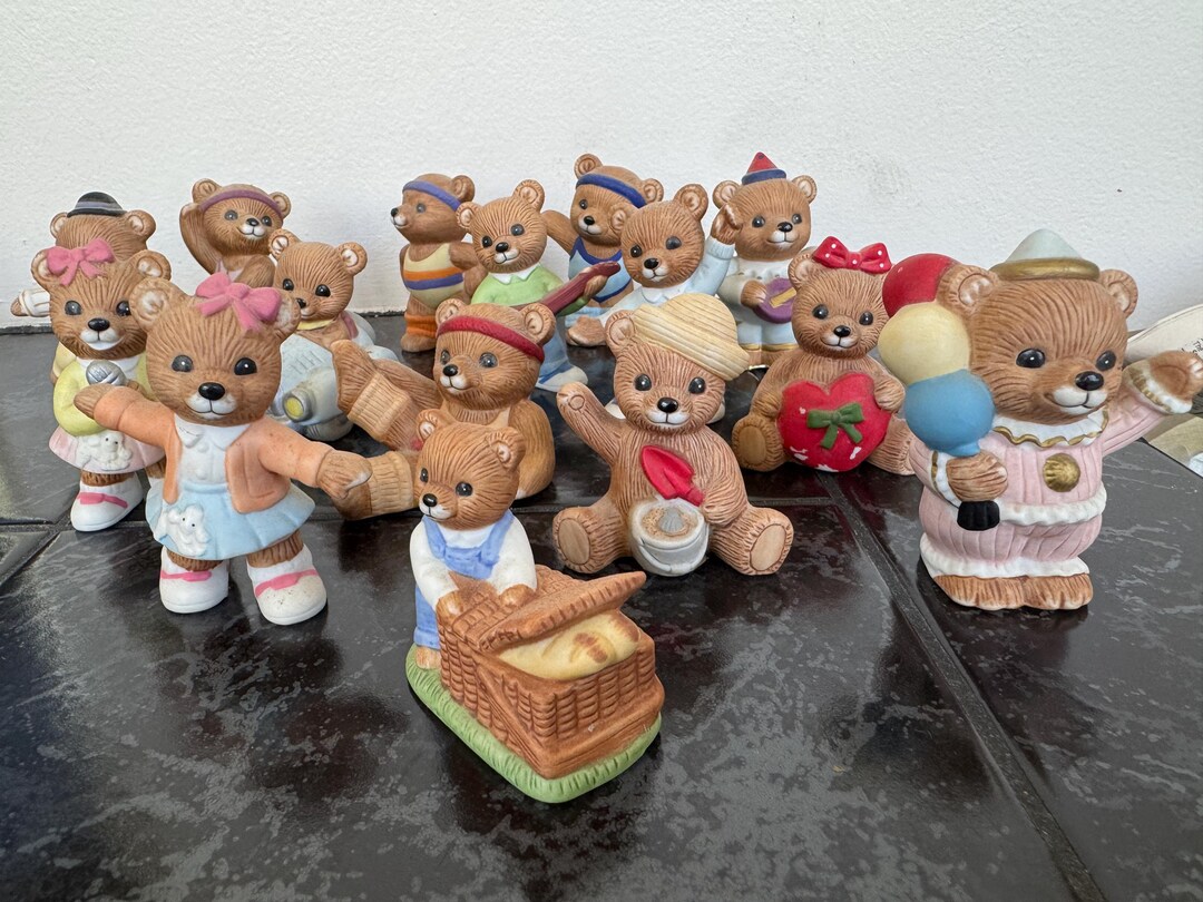 Lot of 15 Homeco Homco Porcelain Figurines Bears Home Interiors Ceramic ...
