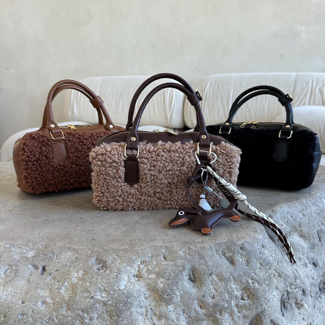 Teddy Leather Crossbody Bag, Teddy Shoulder Bag, Small Tote Bag ...