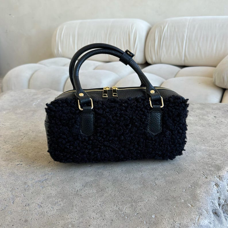 Teddy Leather Crossbody Bag, Teddy Shoulder Bag, Small Tote Bag ...