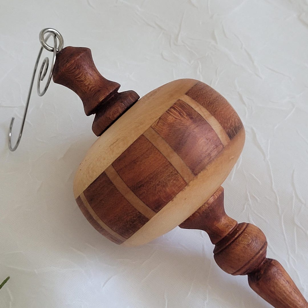 Segmented Hand Turned Wooden Christmas Ornament, Handmade Finial ...