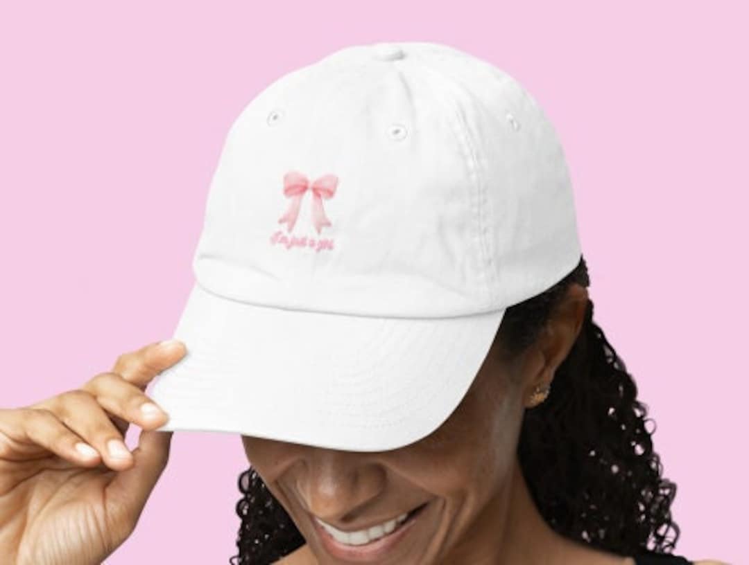 Pink Bow Baseball Cap, Girl Power Hat, Cute Women's Baseball Hat, Pink ...