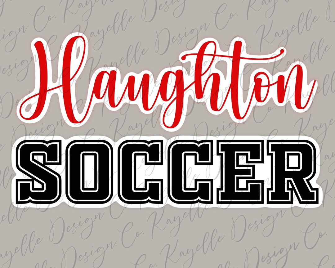 Haughton Soccer Text Png | Digital Download | Red and White - Etsy
