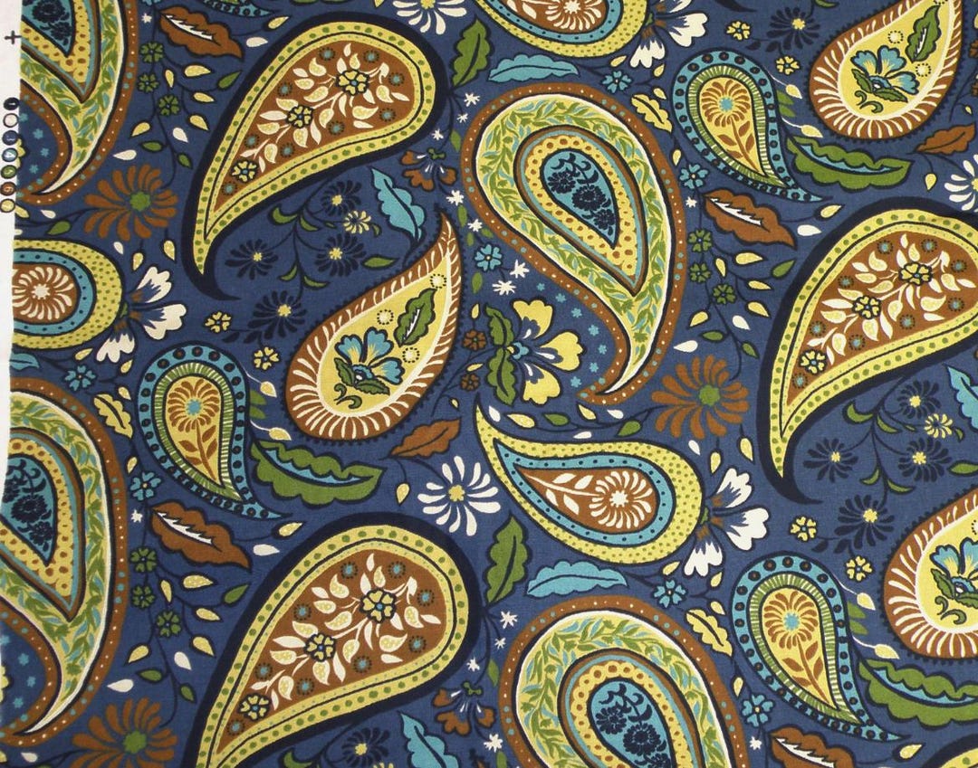 Robert Allen Art Paisley Fabric in Indigo by the Yard, Drapery Fabric ...