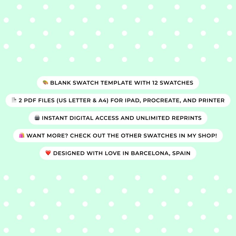 Printable Blank Color Palette Swatch Template | DIY Alcohol & Acrylic ...