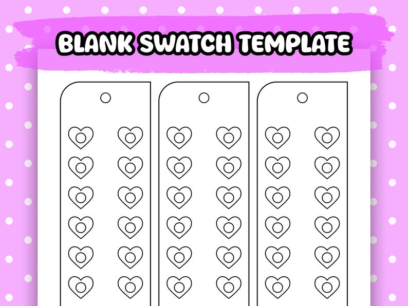 Printable Blank Color Palette Swatch Template With Hole | Alcohol ...