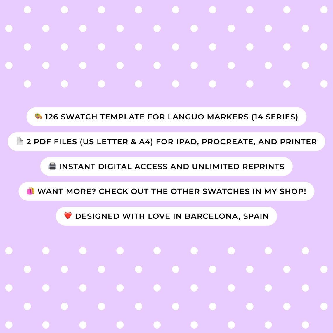Printable Languo Markers 126-color Swatch Template With Holes | DIY ...