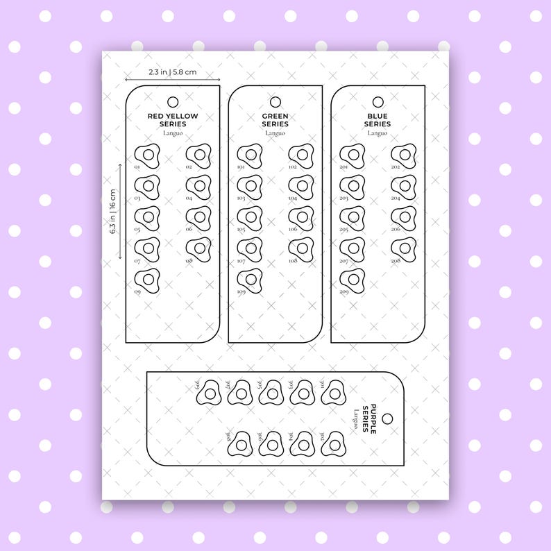 Printable Languo Markers 126-color Swatch Template With Holes | DIY ...