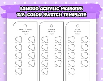 Printable Languo Markers 126-color Swatch Template With Holes | DIY ...