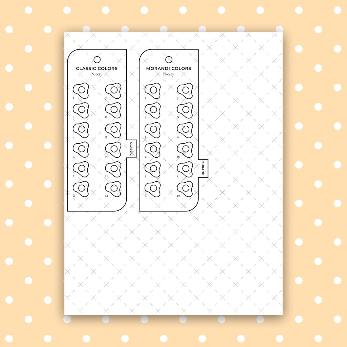 Printable Nicety 72-color Swatch Template | Acrylic Marker Single-page ...