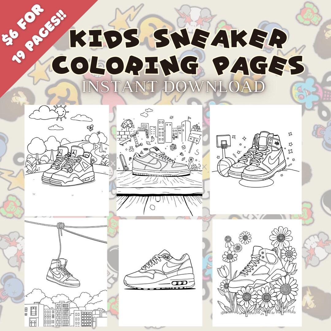 Sneaker & Streetwear Coloring Pages | Bold and Easy | 16 Pages ...