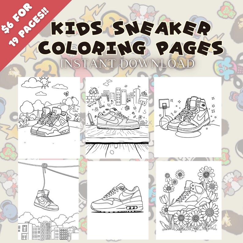 Sneaker & Streetwear Coloring Pages | Bold and Easy | 16 Pages ...