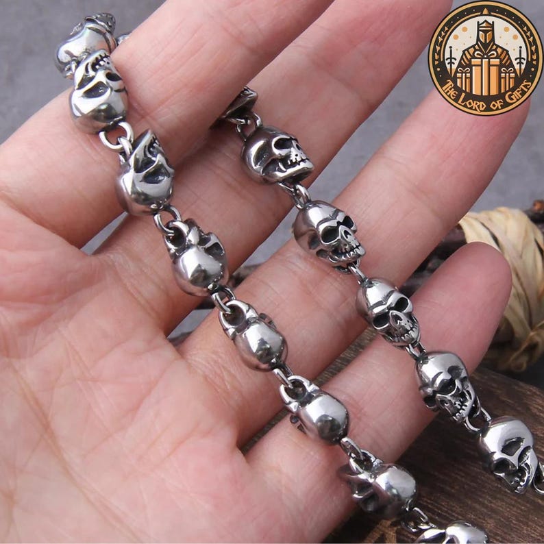 Handmade Skull Chain, Unique Boho Gothic Jewelry, Pirate Accessory ...